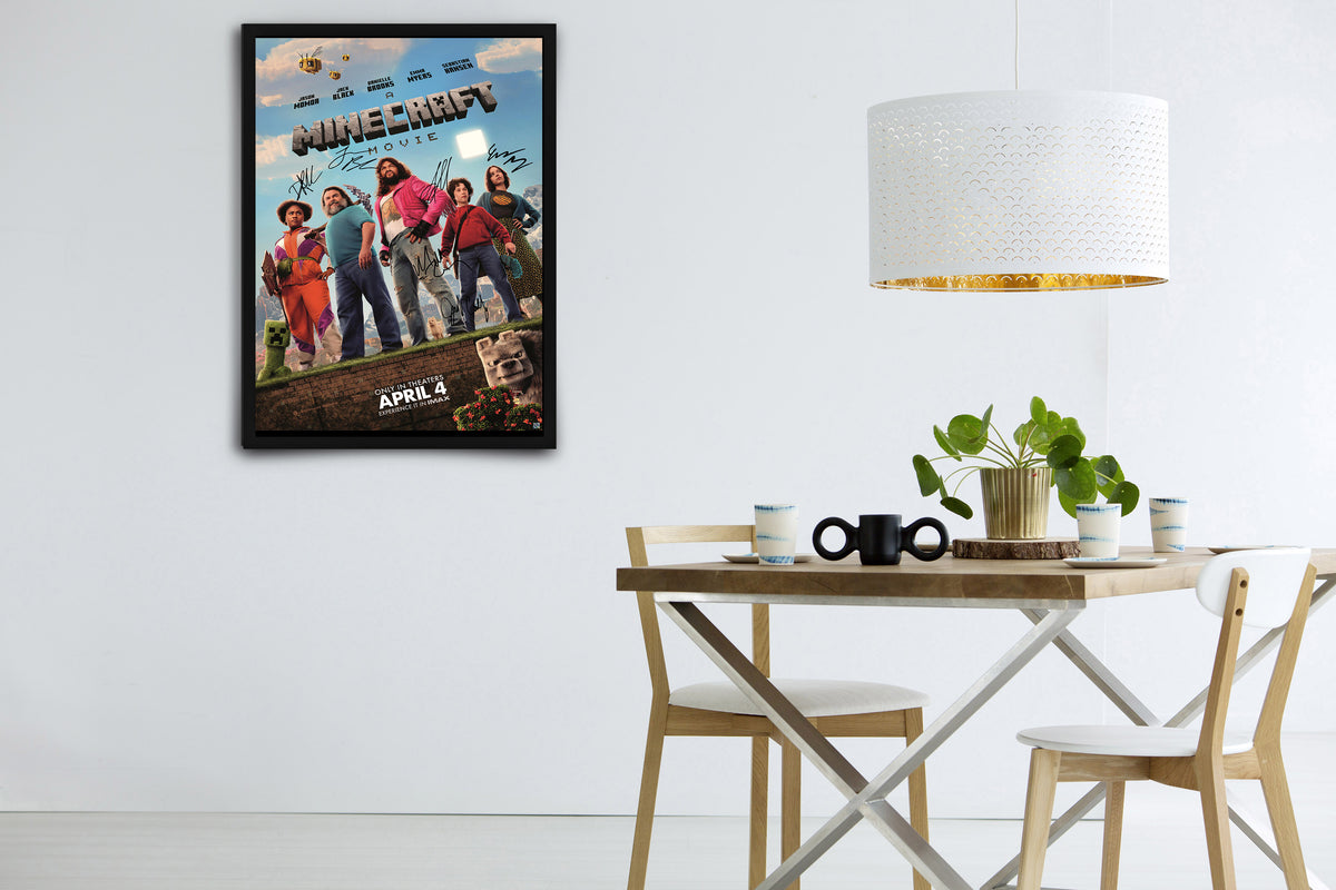 A Minecraft Movie Signed Poster with COA